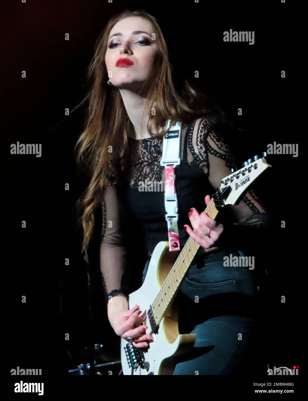 Lead guitarist Bella Perron of the rock group Plush performs at the ...