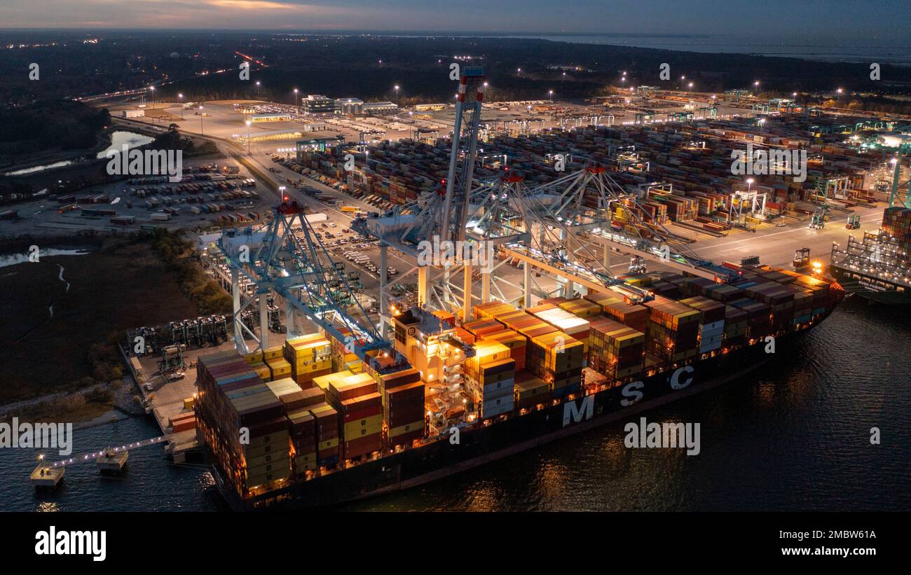 The Mediterranean Shipping Company ship MSC Meline, front, is in the ...