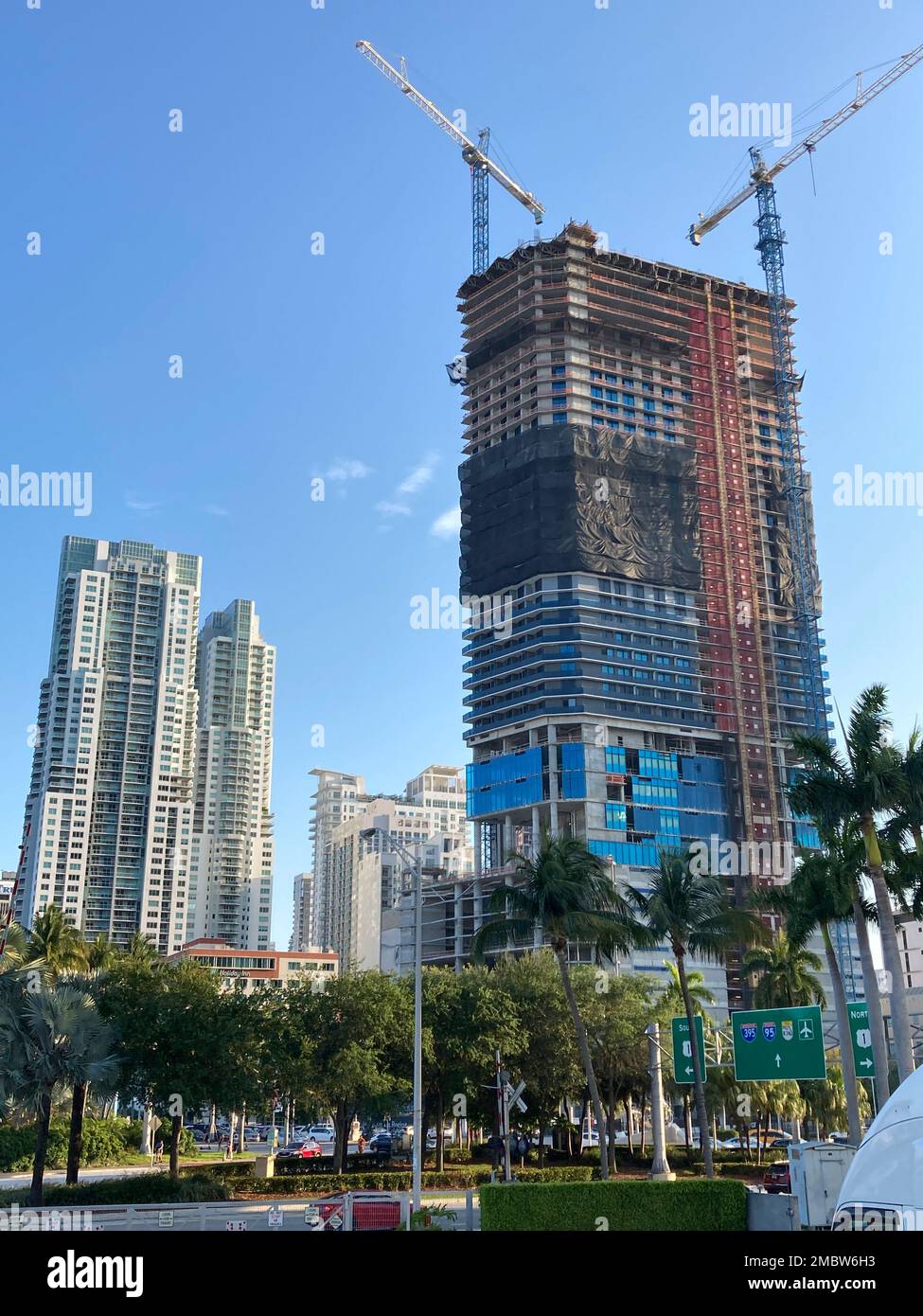 The Society Biscayne Apartments building is shown under construction ...
