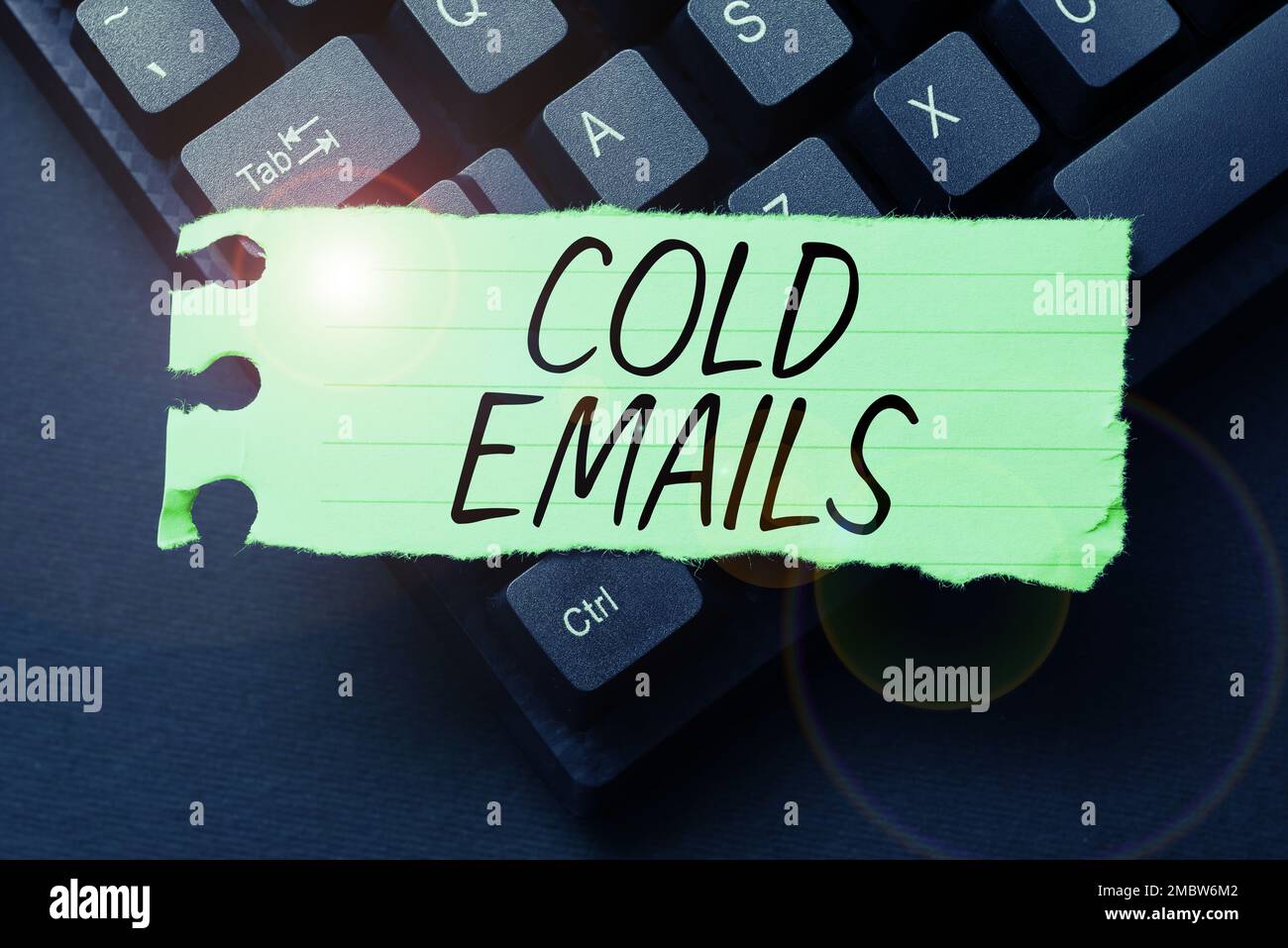Handwriting text Cold Emails. Word for unsolicited email sent to a ...
