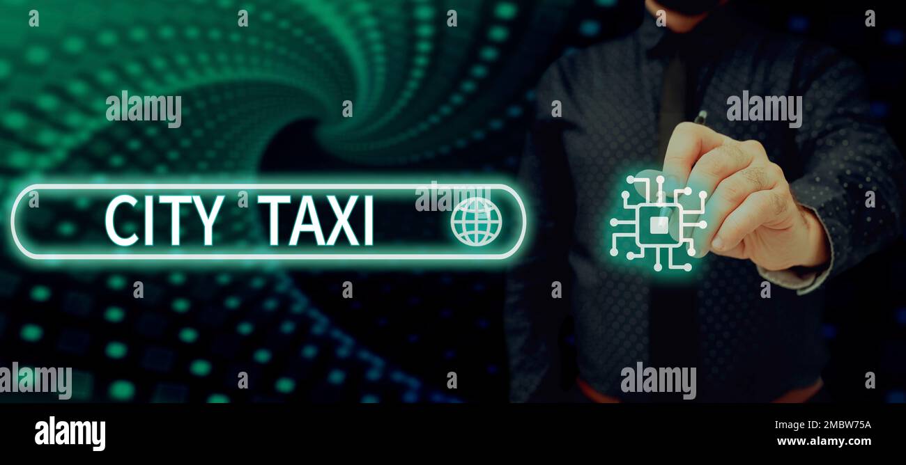 Handwriting text City Taxi. Business overview type of vehicle for hire ...