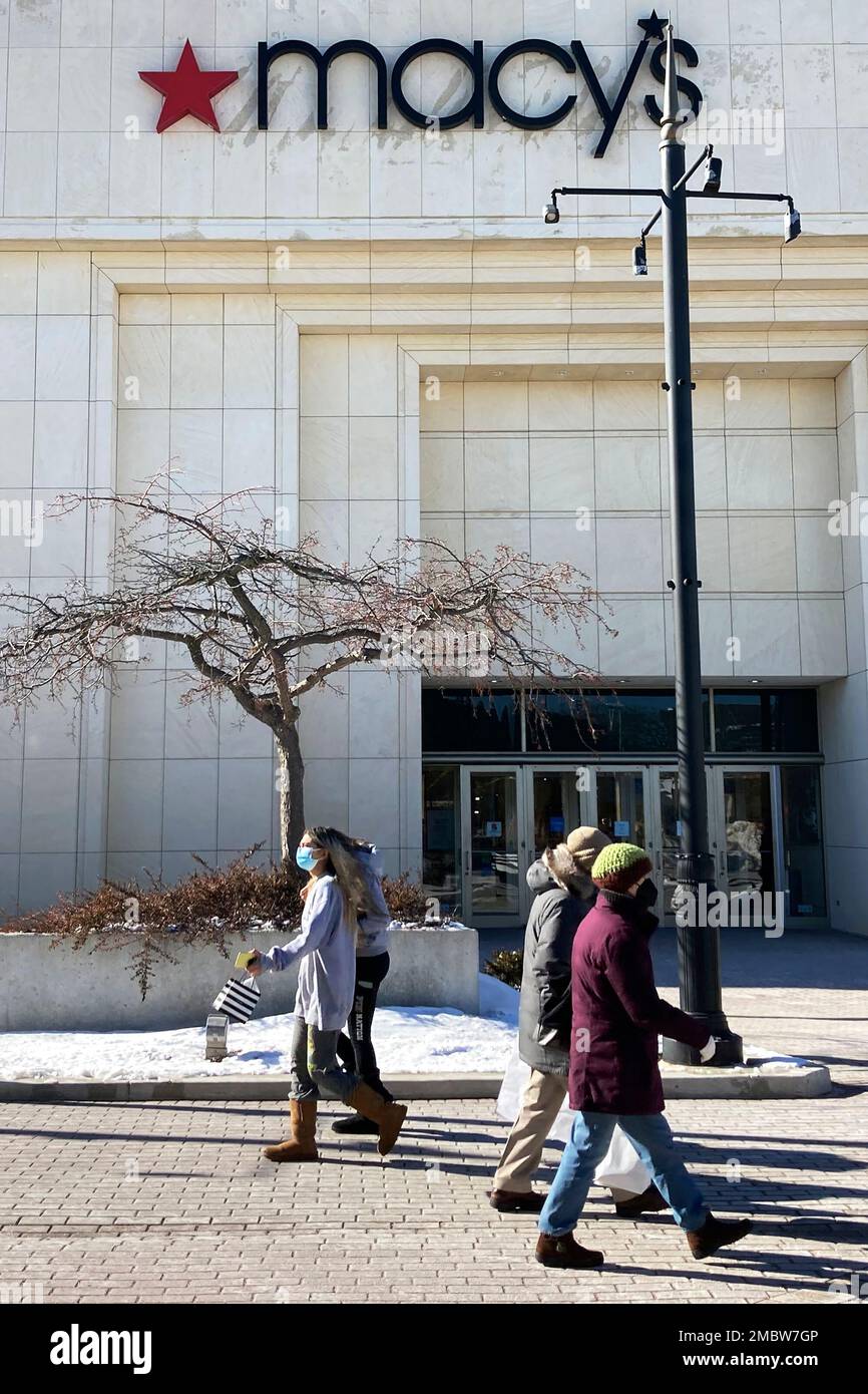 Shoppers walk past at Macy's at the Woodfield Old Orchard Shopping ...