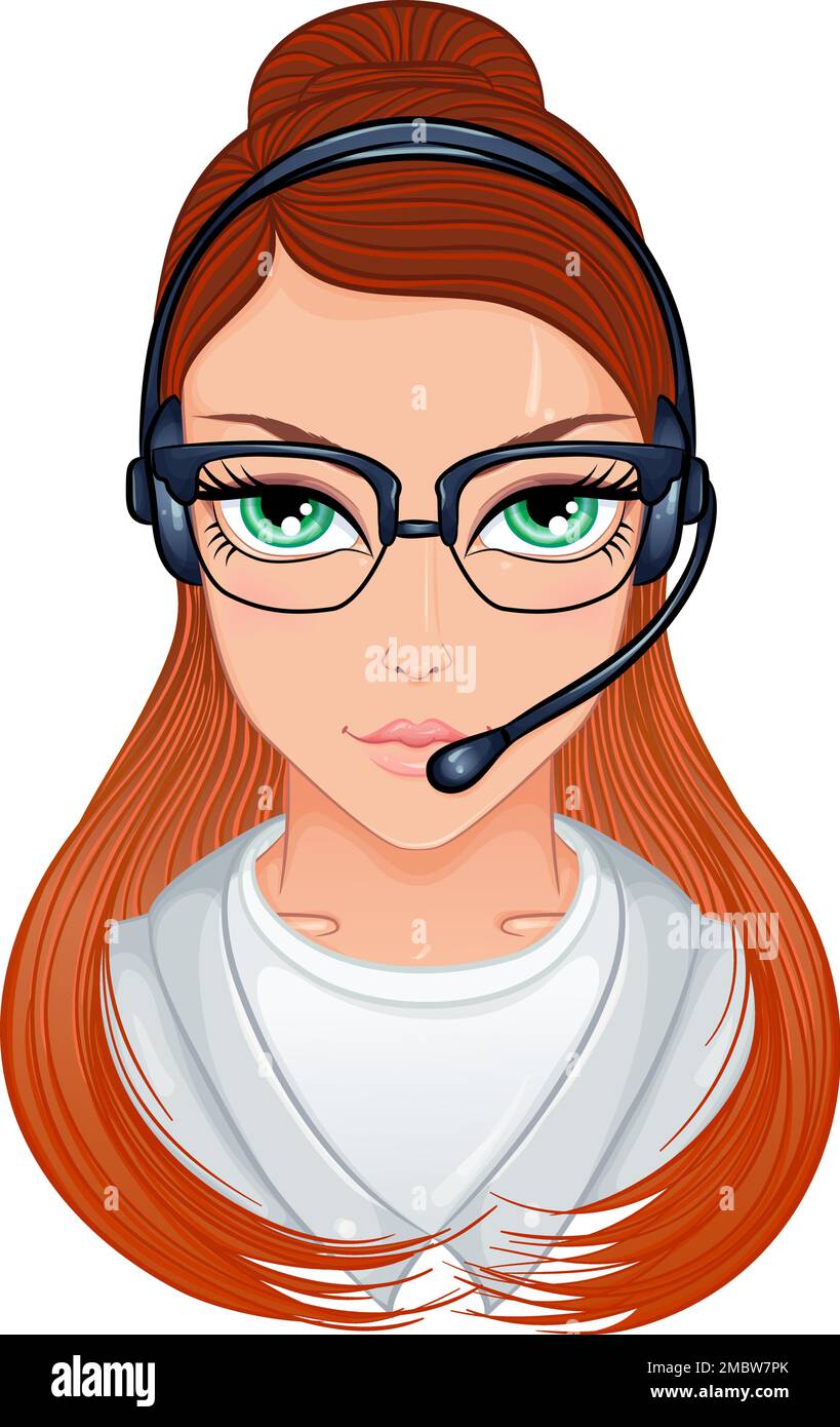 Portrait business woman microphone Stock Vector Images - Alamy