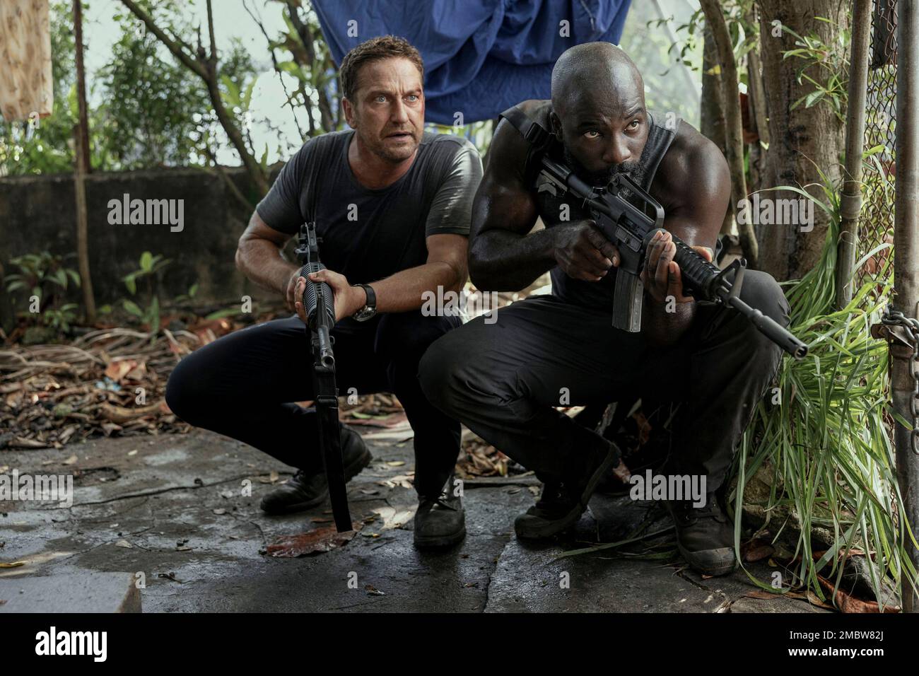 GERARD BUTLER and MIKE COLTER in PLANE (2023), directed by JEAN ...