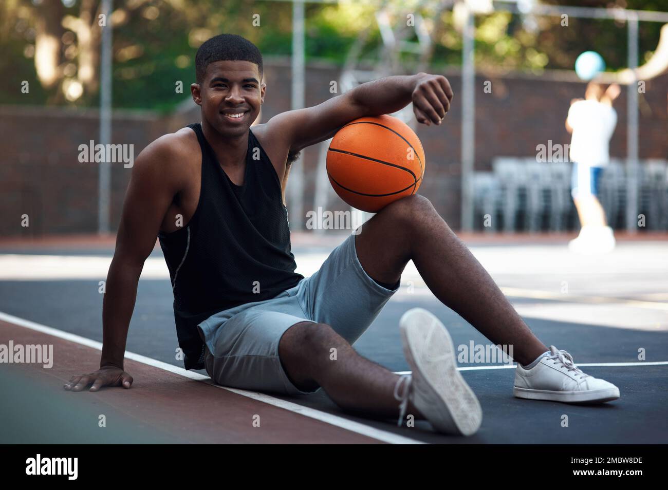 When life gets complicated, I play basketball. Portrait of a sporty ...