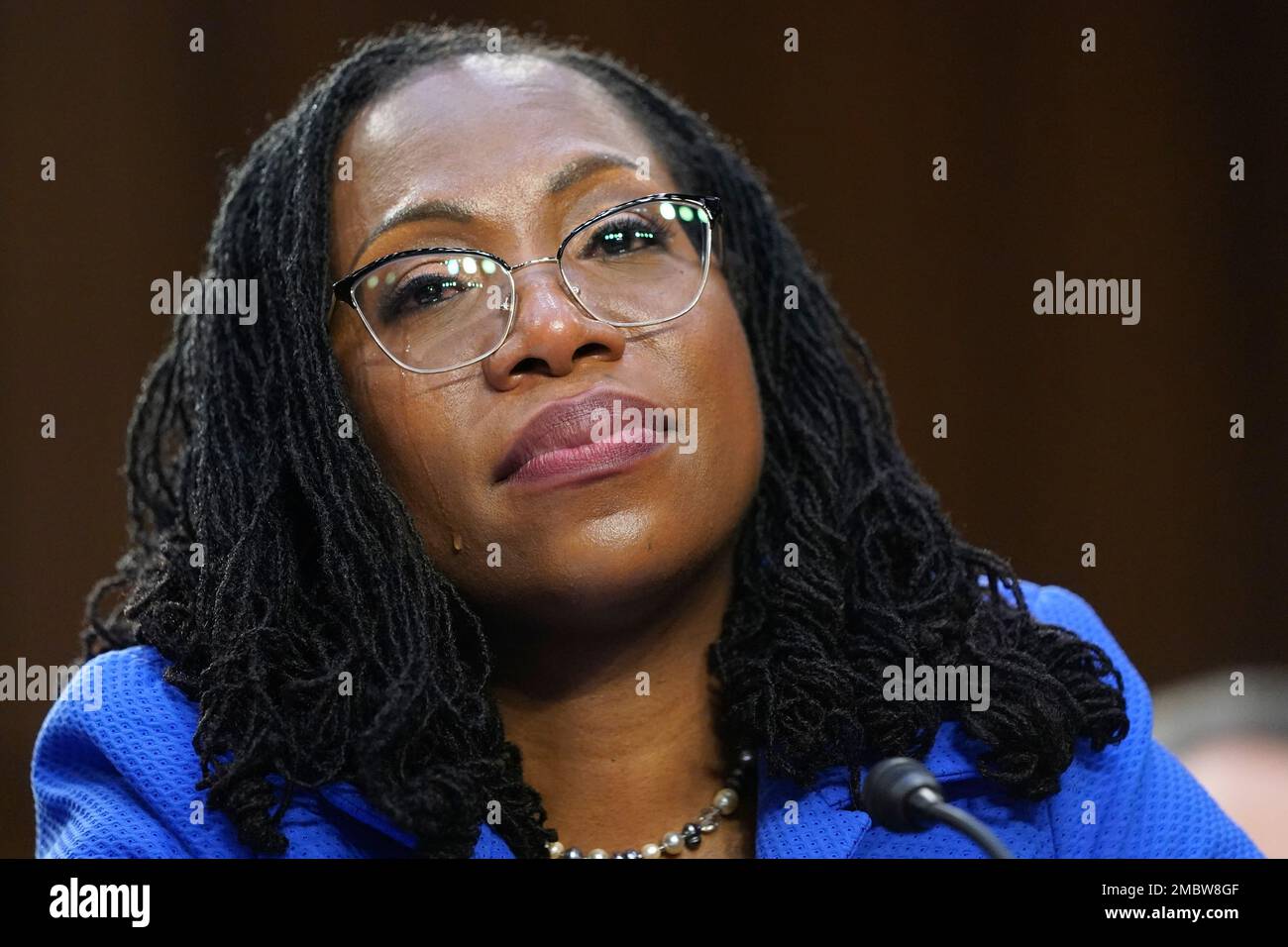 A tear rolls down Supreme Court nominee Ketanji Brown Jackson's cheek ...