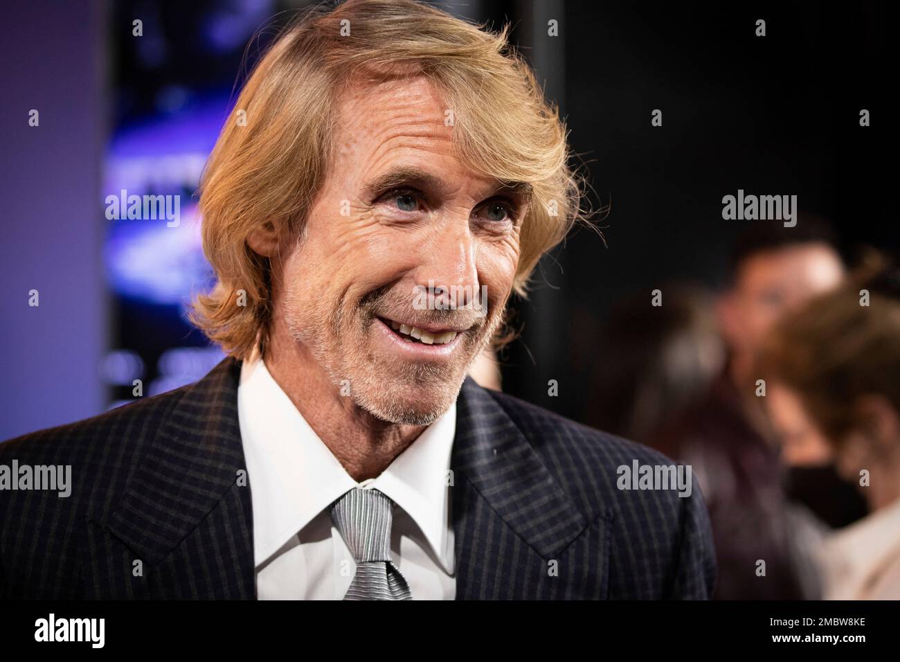 Michael Bay is interviewed upon arrival at the premiere of the film ...