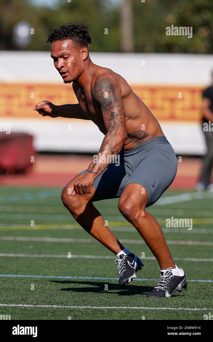 Defensive back Chris Steele runs during Southern California's football ...