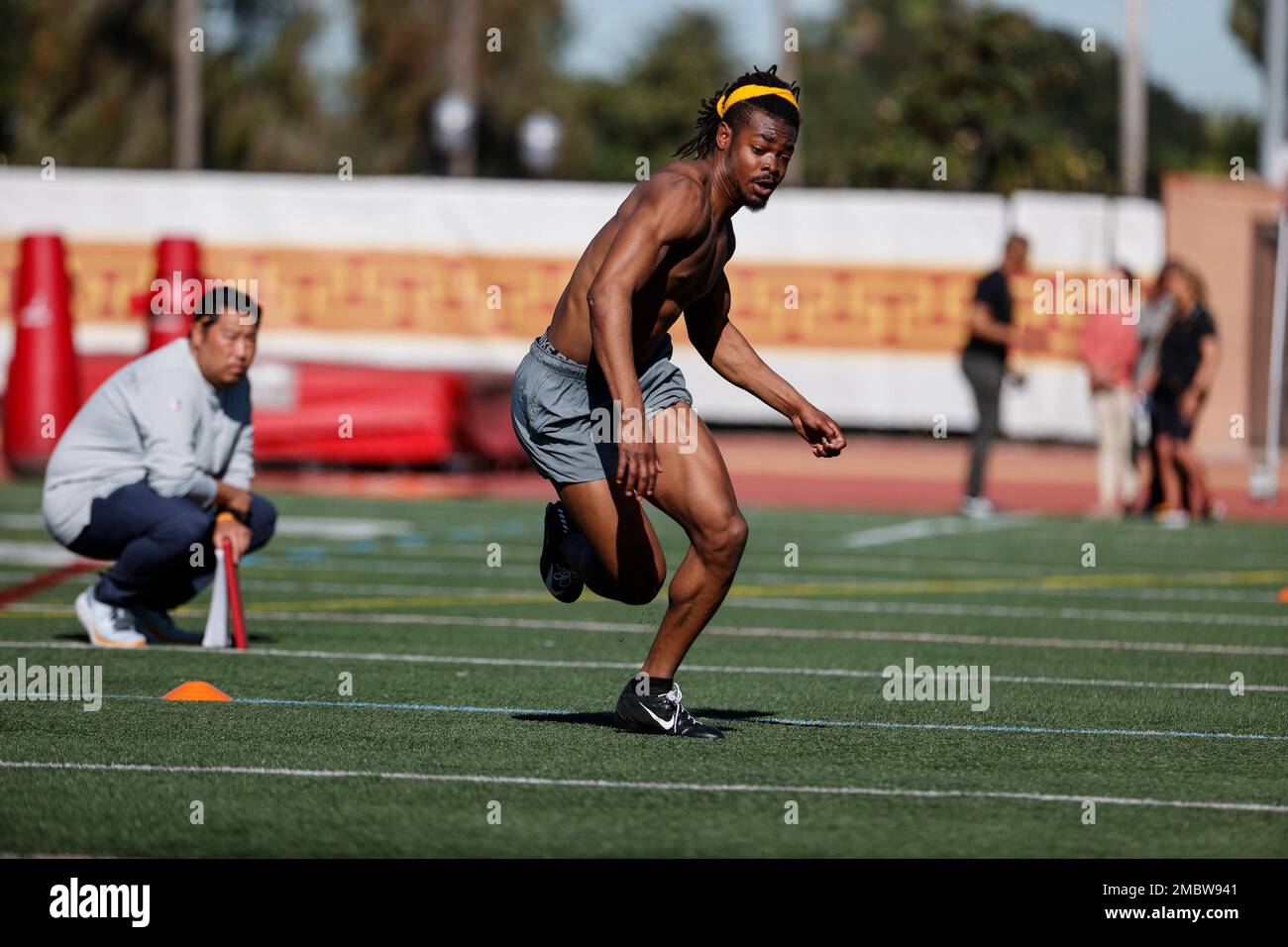 Defensive back Isaac Taylor-Stuart runs during Southern California's ...