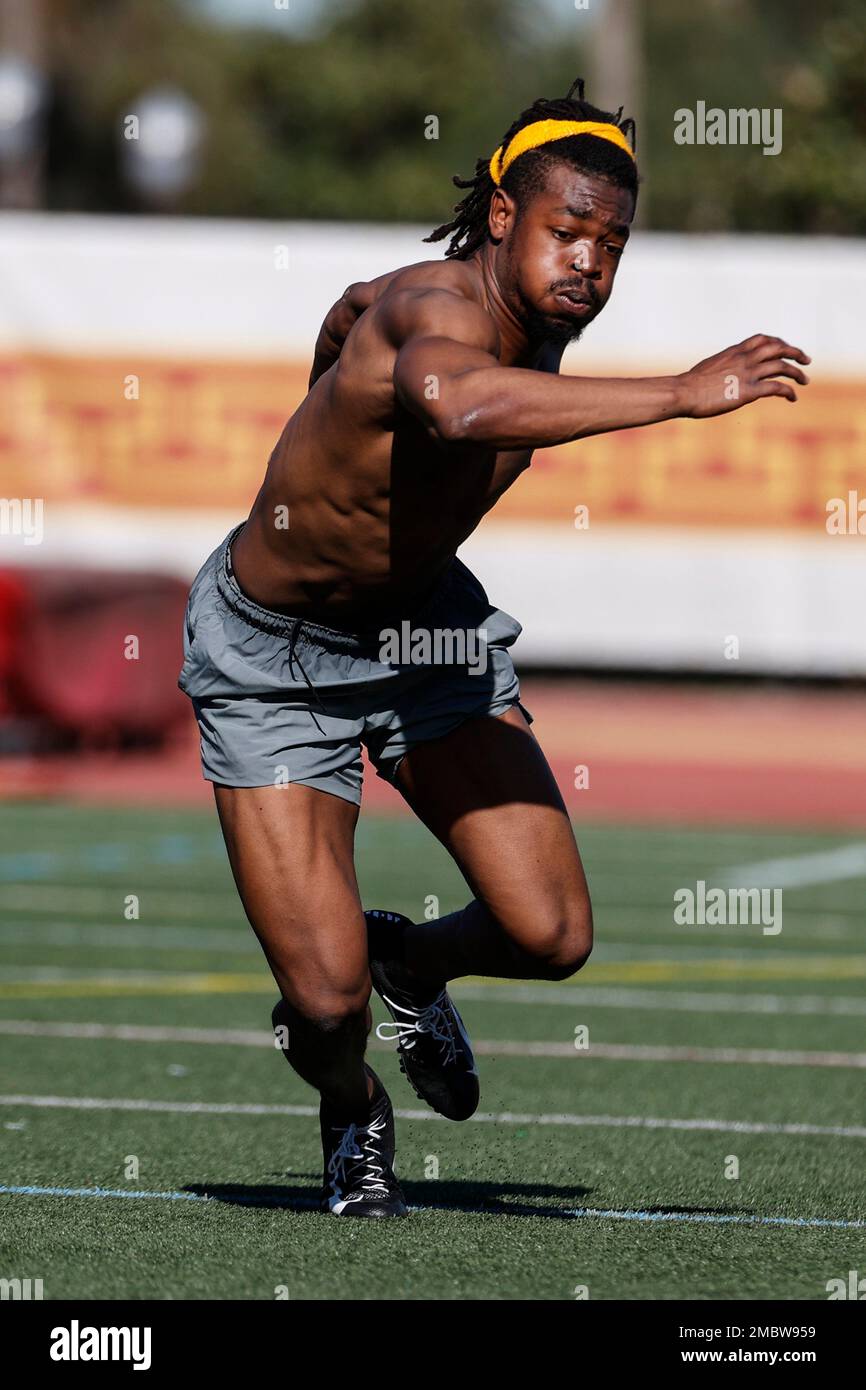 Defensive back Isaac Taylor-Stuart runs during Southern California's ...
