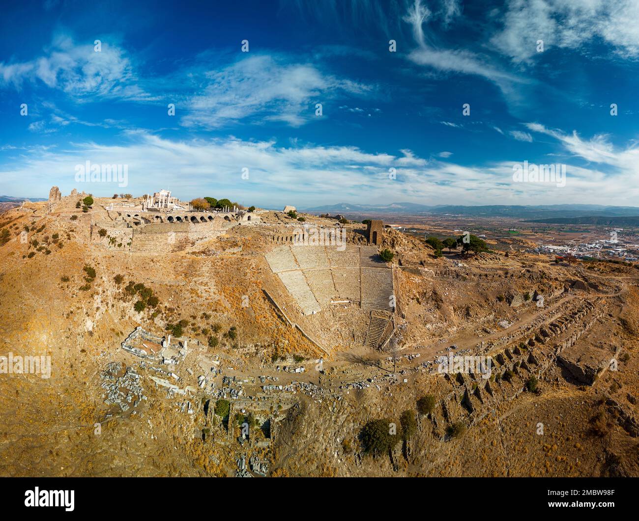 The Acropolis of Pergamon Ancient City Ruins in Bergama, Izmir, Turkey ...