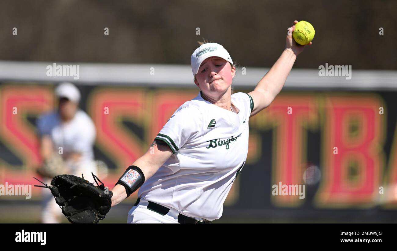 Binghamton's Chelsea Howard during an NCAA softball game on Friday ...