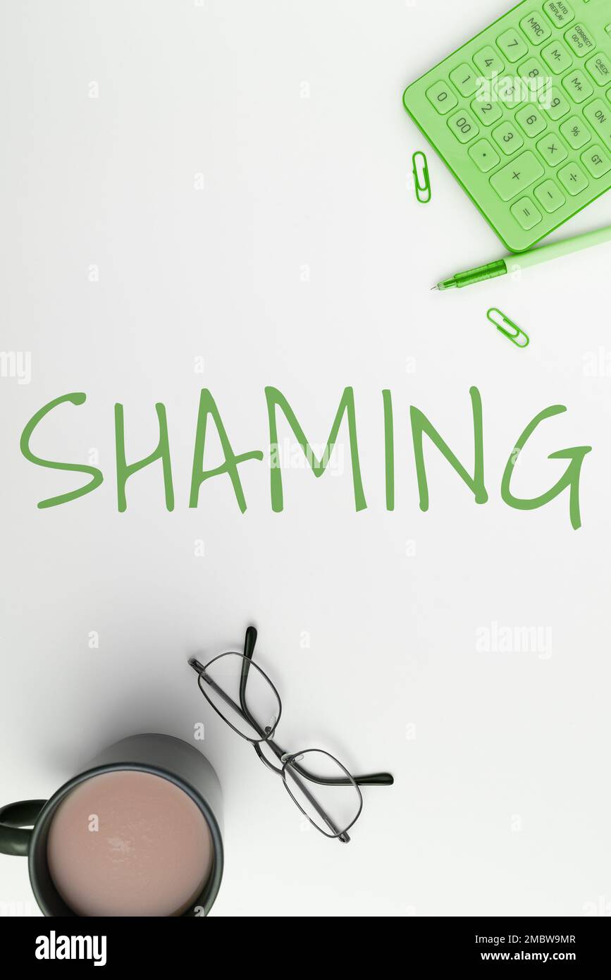 Inspiration showing sign Shaming, Business concept subjecting someone ...