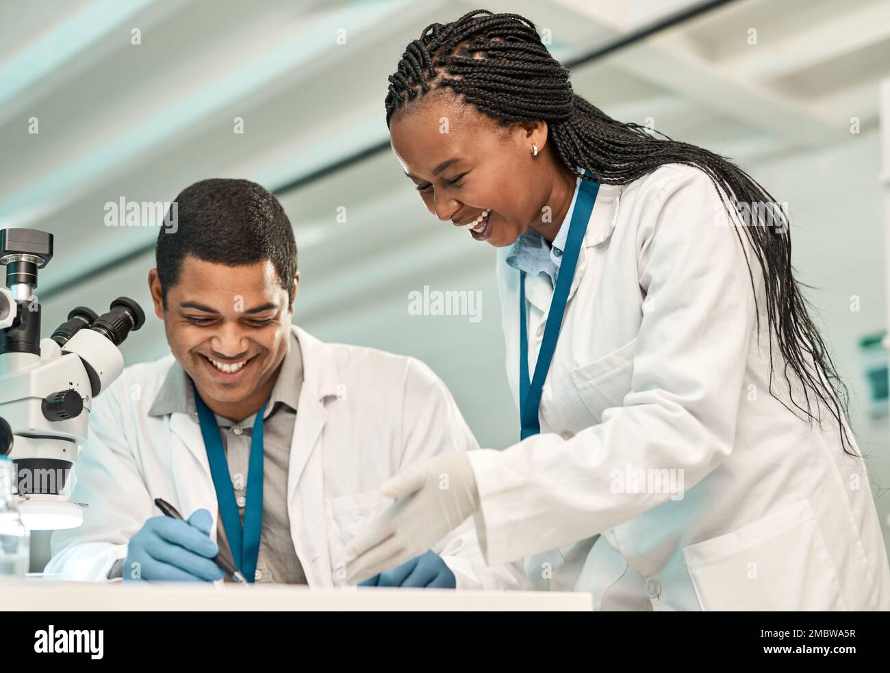 Scientists working inside modern laboratory hi-res stock photography ...