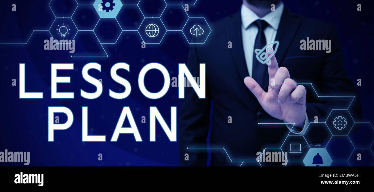 Conceptual caption Lesson Plan. Word Written on a teacher's detailed ...