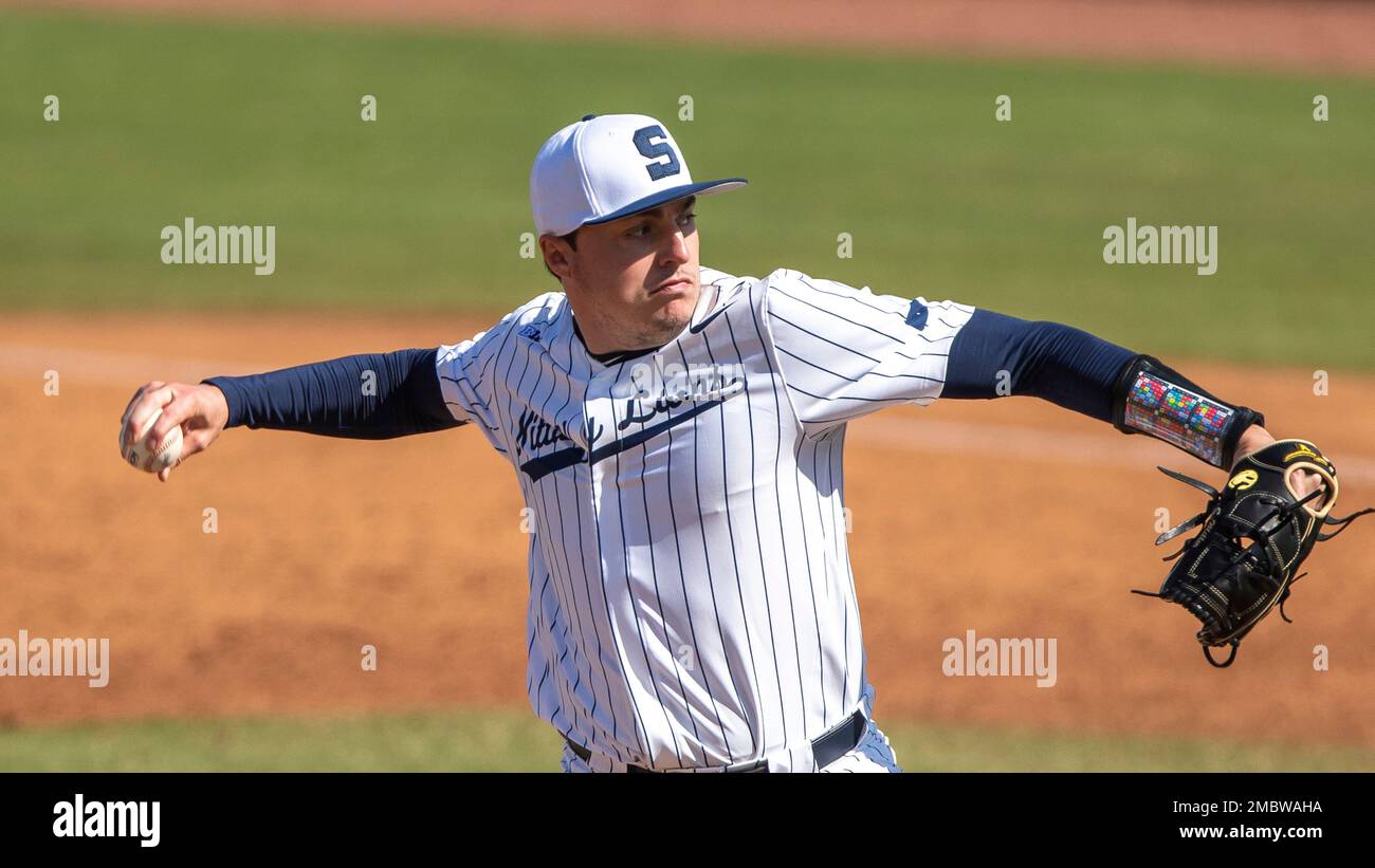 Penn State's Steven Miller (21) pitches during an NCAA baseball game on ...