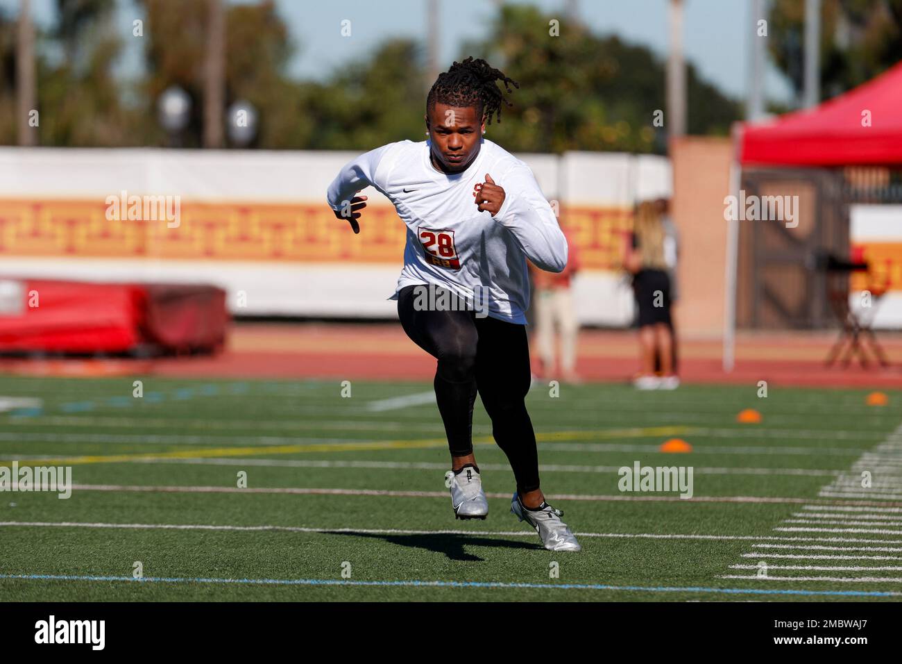 Running back Keaontay Ingram runs during Southern California's football ...