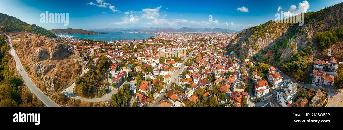 Panorama city Fethiye Turkey, aerial top view Stock Photo - Alamy