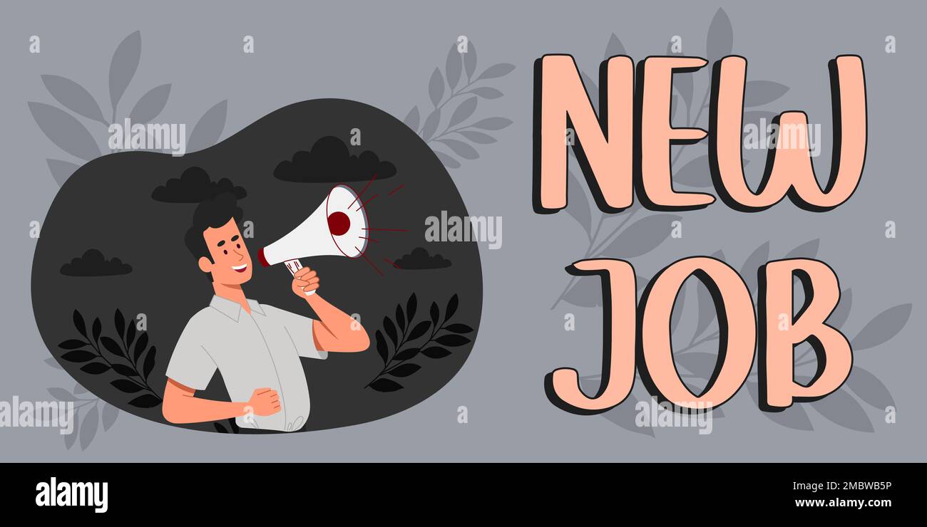 Text showing inspiration New Job. Business idea signing contract ...