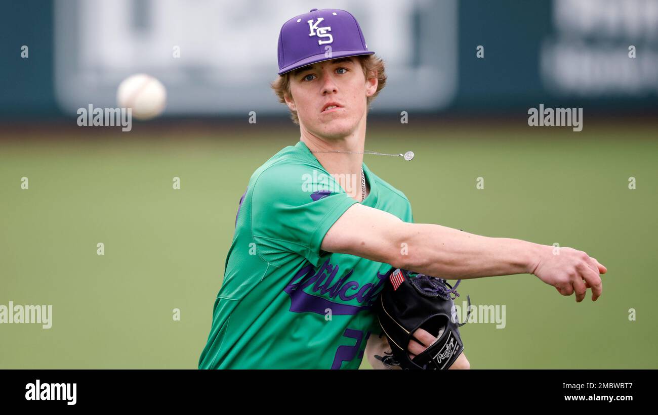 Kansas State's Tyler Ruhl during an NCAA college baseball game on ...