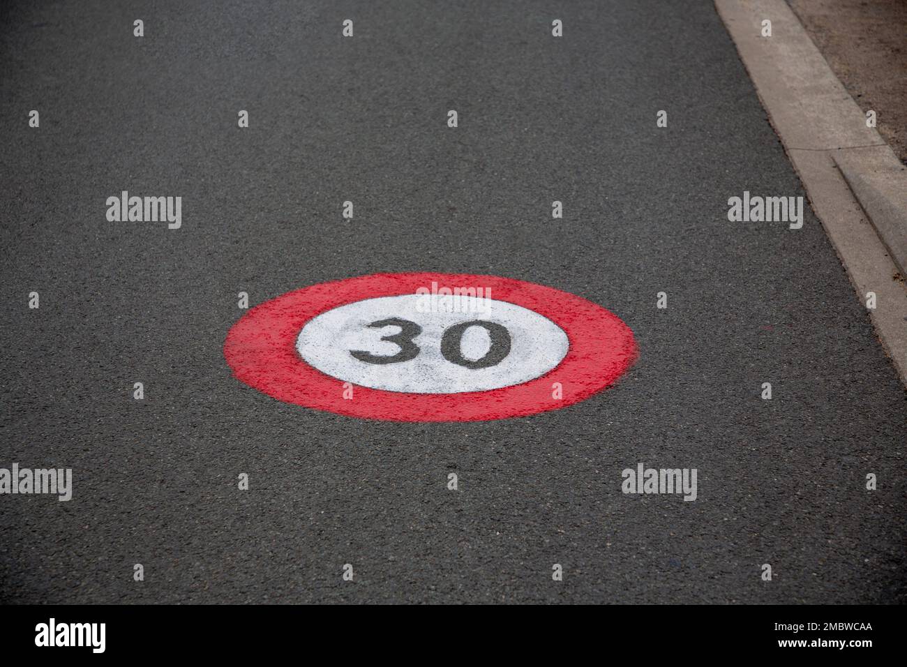 zone 30 text paint city road car sign to limit town center vehicle ...