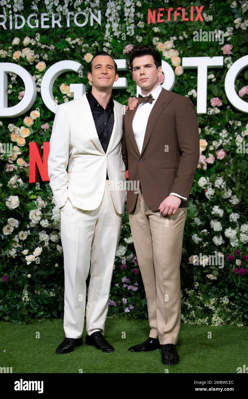 Luke Thompson and Luke Newton pose for photographers upon arrival at ...