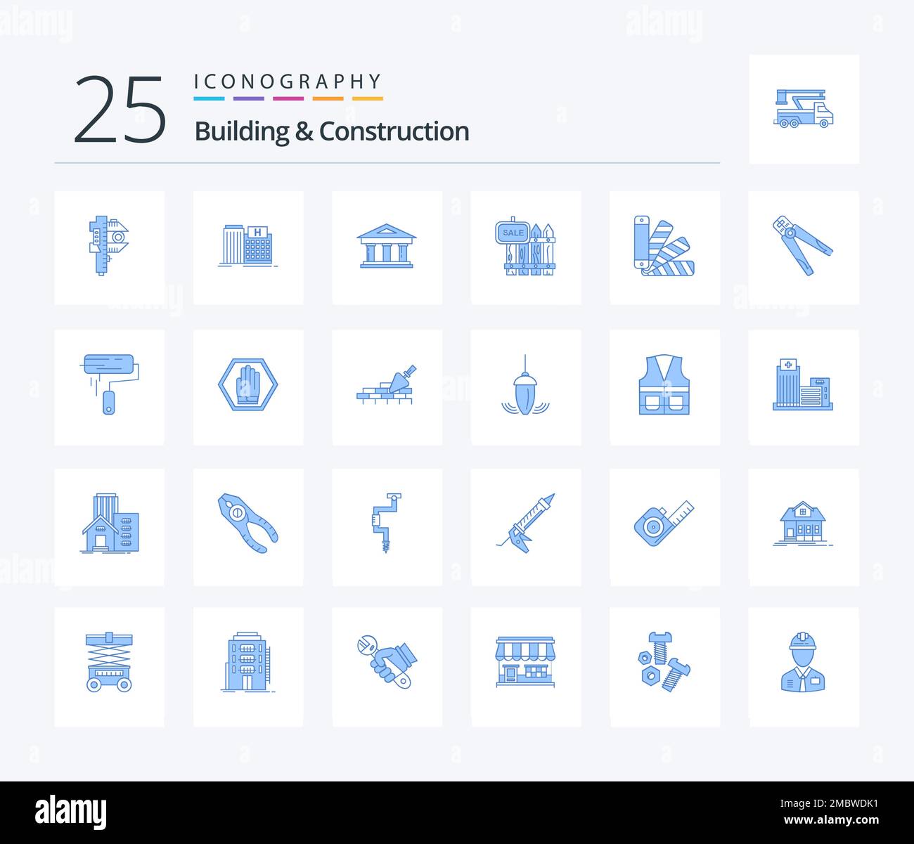 Building And Construction 25 Blue Color icon pack including realty ...