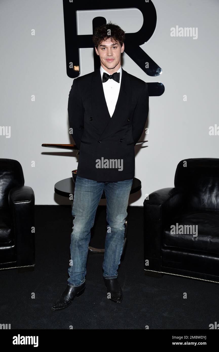 Noah Beck attends the Ralph Lauren Fall/Winter 2022 fashion show at the ...