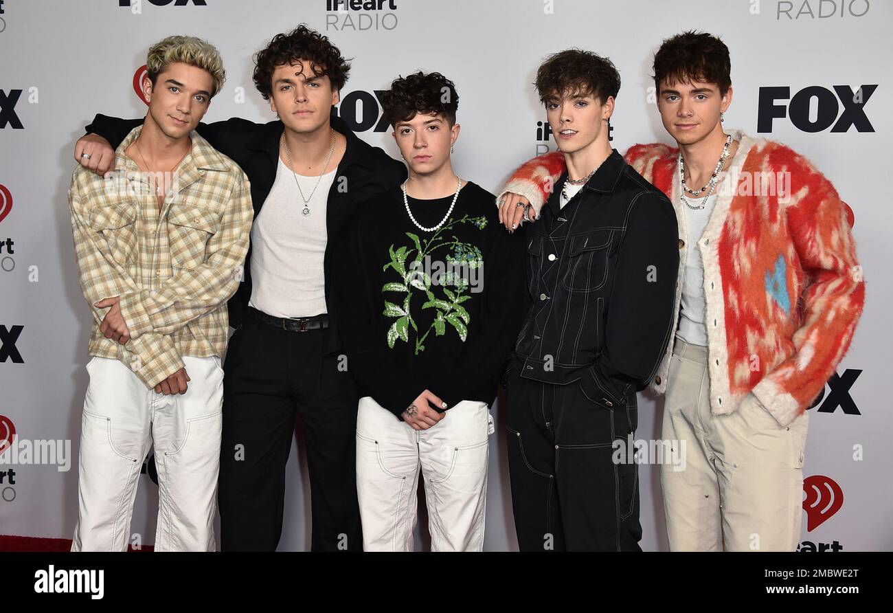 Daniel Seavey, from left, Jonah Marais, Jack Avery, Zach Herron and ...