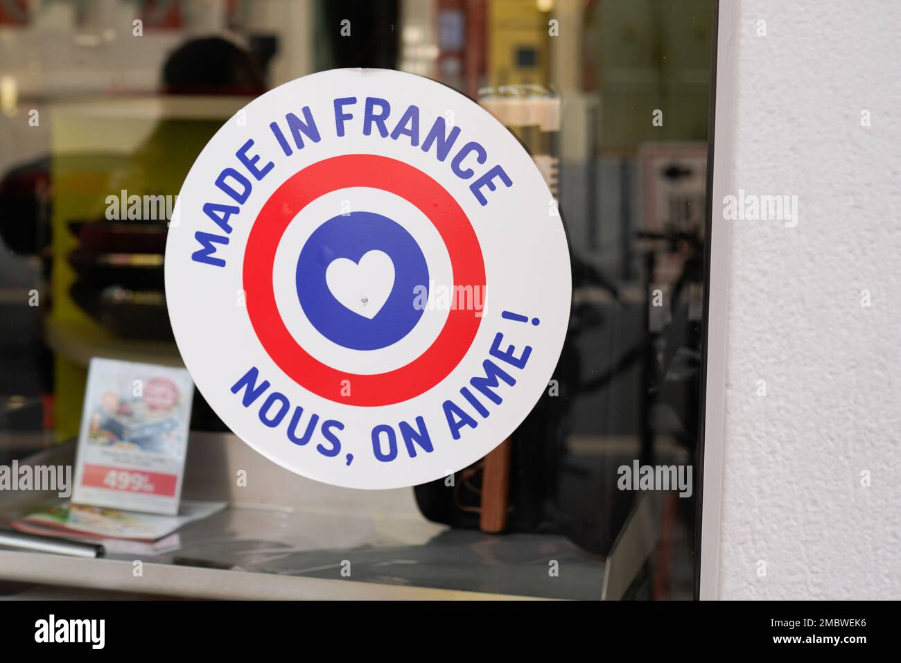 Made in France nous on aime text sign means Make in France we love on ...
