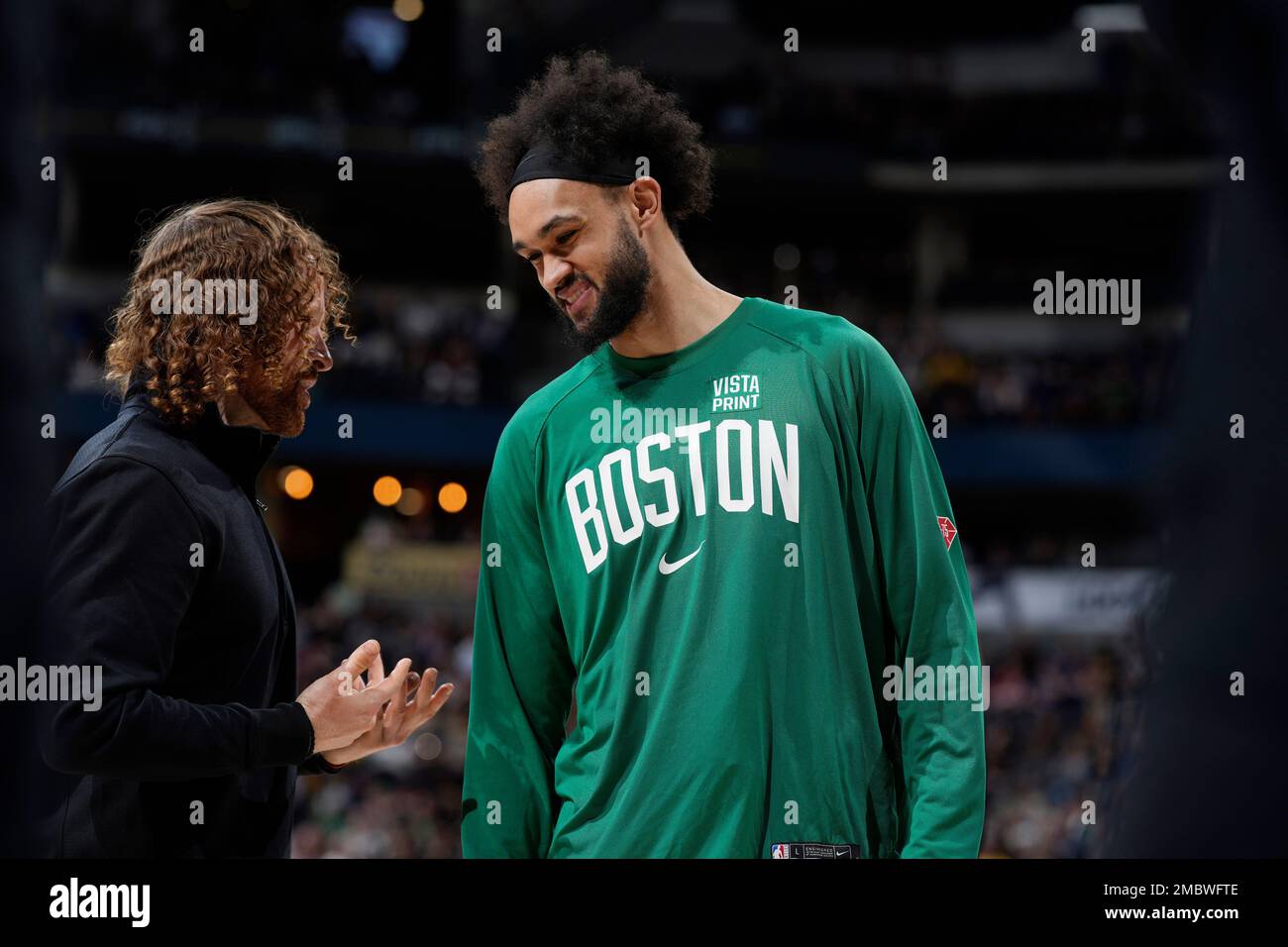 Boston Celtics guard Derrick White (9) in the first half of an NBA ...