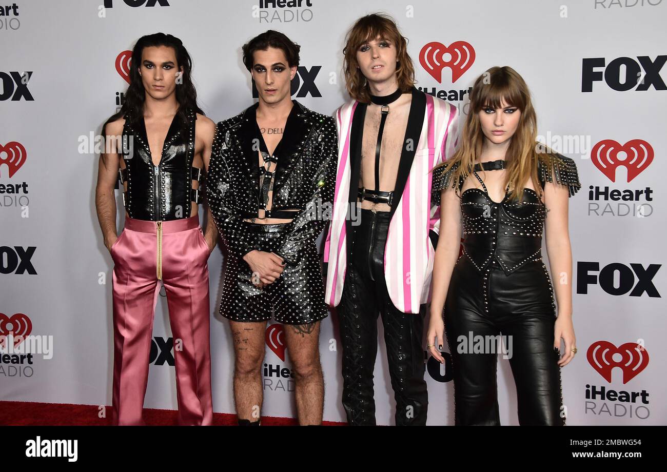 Ethan Torchio, from left, Damiano David, Thomas Raggi and Victoria De ...