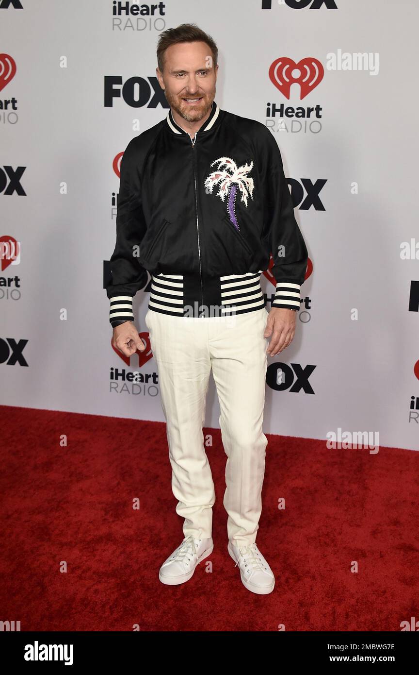 David Guetta arrives at the iHeartRadio Music Awards on Tuesday, March ...