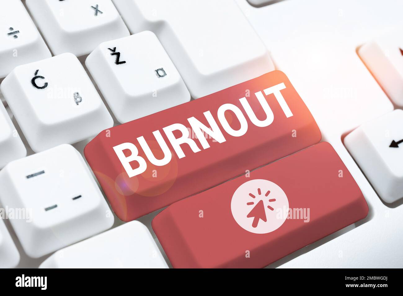 Text caption presenting Burnout. Word Written on Feeling of physical ...