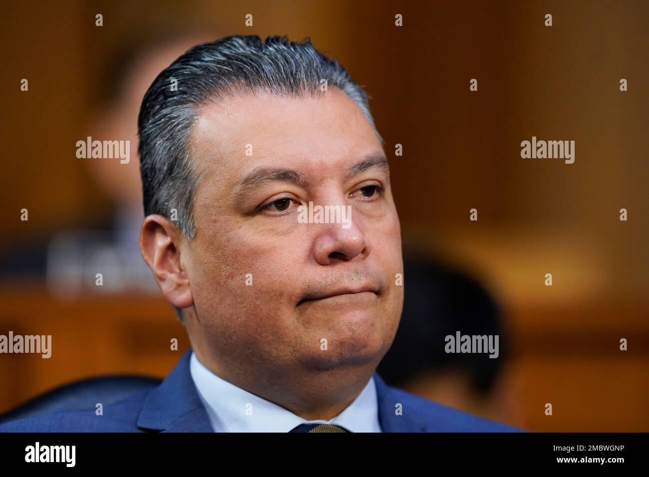 Sen. Alex Padilla, D-Calif., listens as Supreme Court nominee Ketanji ...