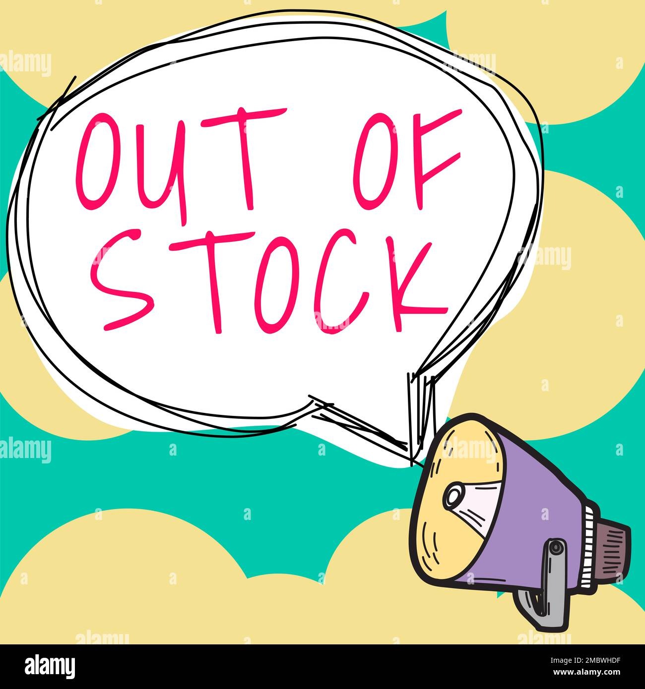 Sign displaying Out Of Stock. Concept meaning Not available anymore ...
