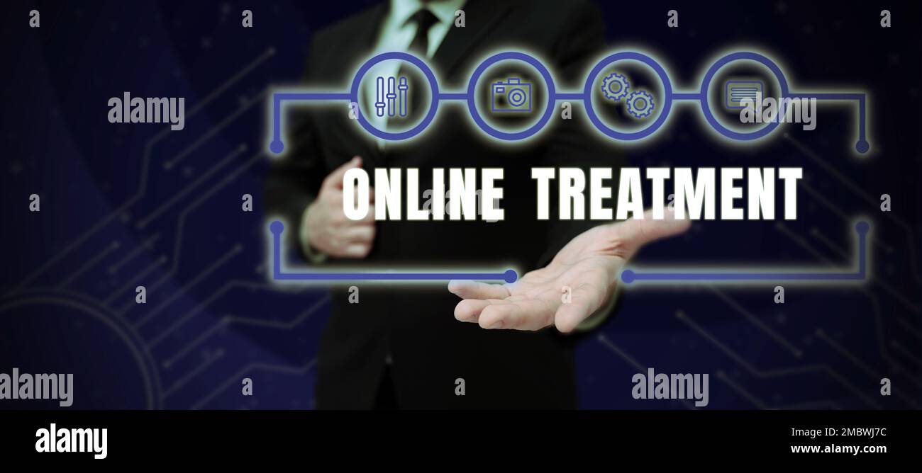 Handwriting text Online Treatment. Word for delivery of mental health ...