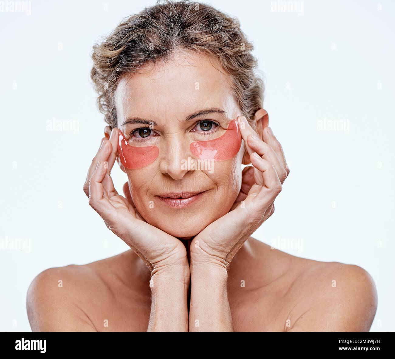 Try Them During Your Next Self Care Regimen A Mature Woman Wearing Under Eye Gel Patches While