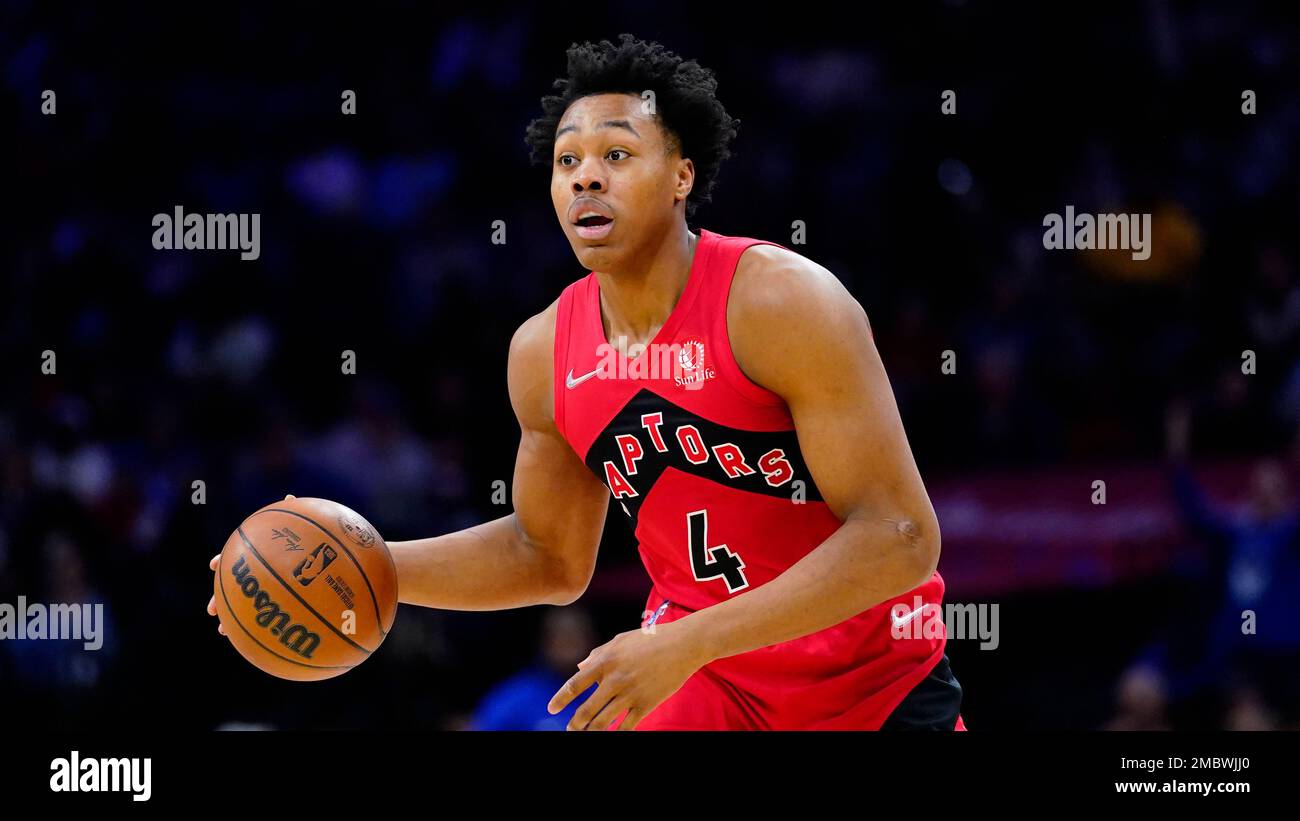 Toronto Raptors' Scottie Barnes plays during an NBA basketball game ...
