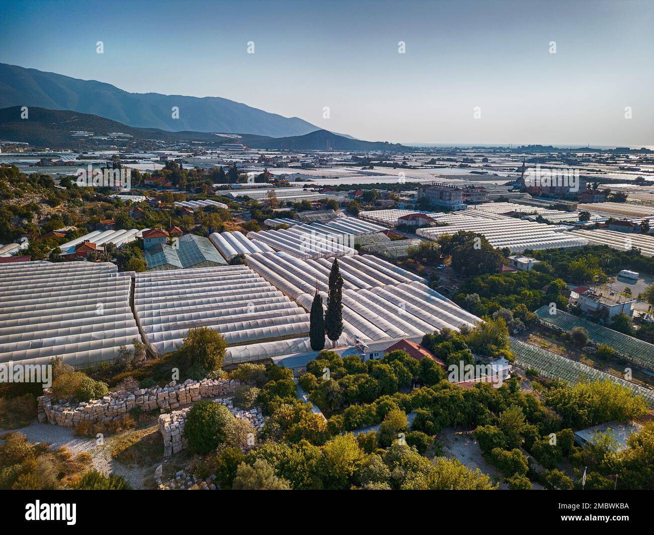 Aerial view of greenhouse hi-res stock photography and images - Alamy
