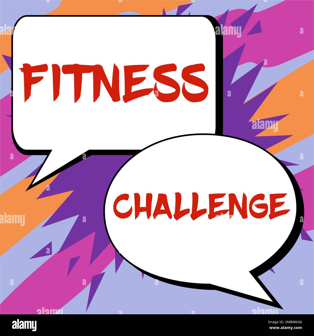 Text caption presenting Fitness Challenge. Business showcase condition ...