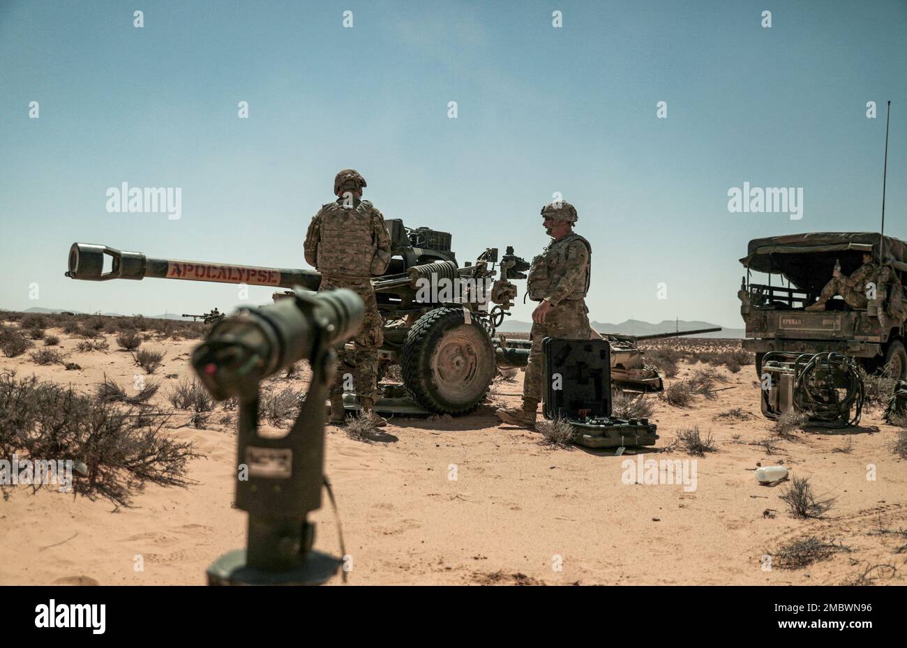 First gun crew of Alpha Battery, 2nd Battalion, 218th Field Artillery ...