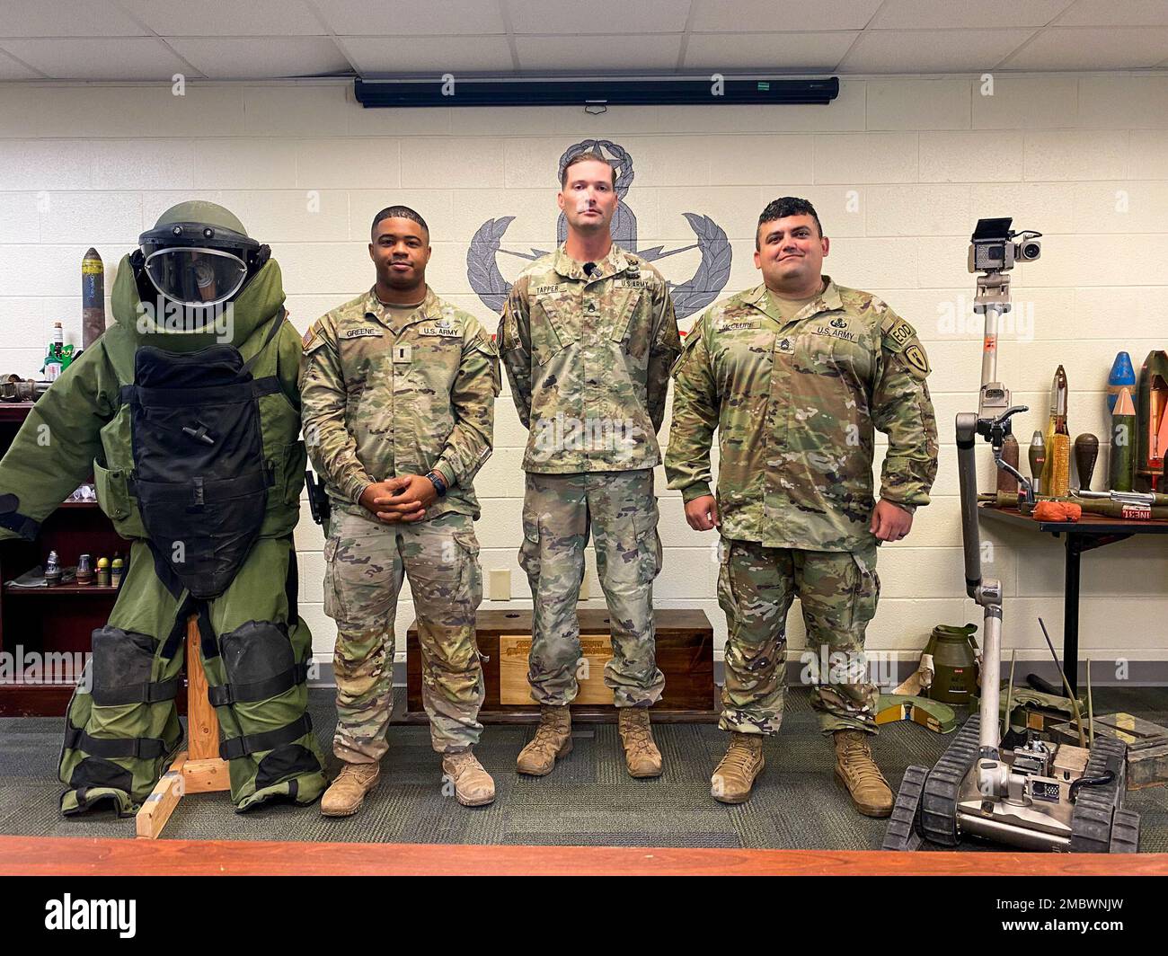 Members of the 761st 761st Ordnance Company, 1st Lt. Joel Greene, left ...
