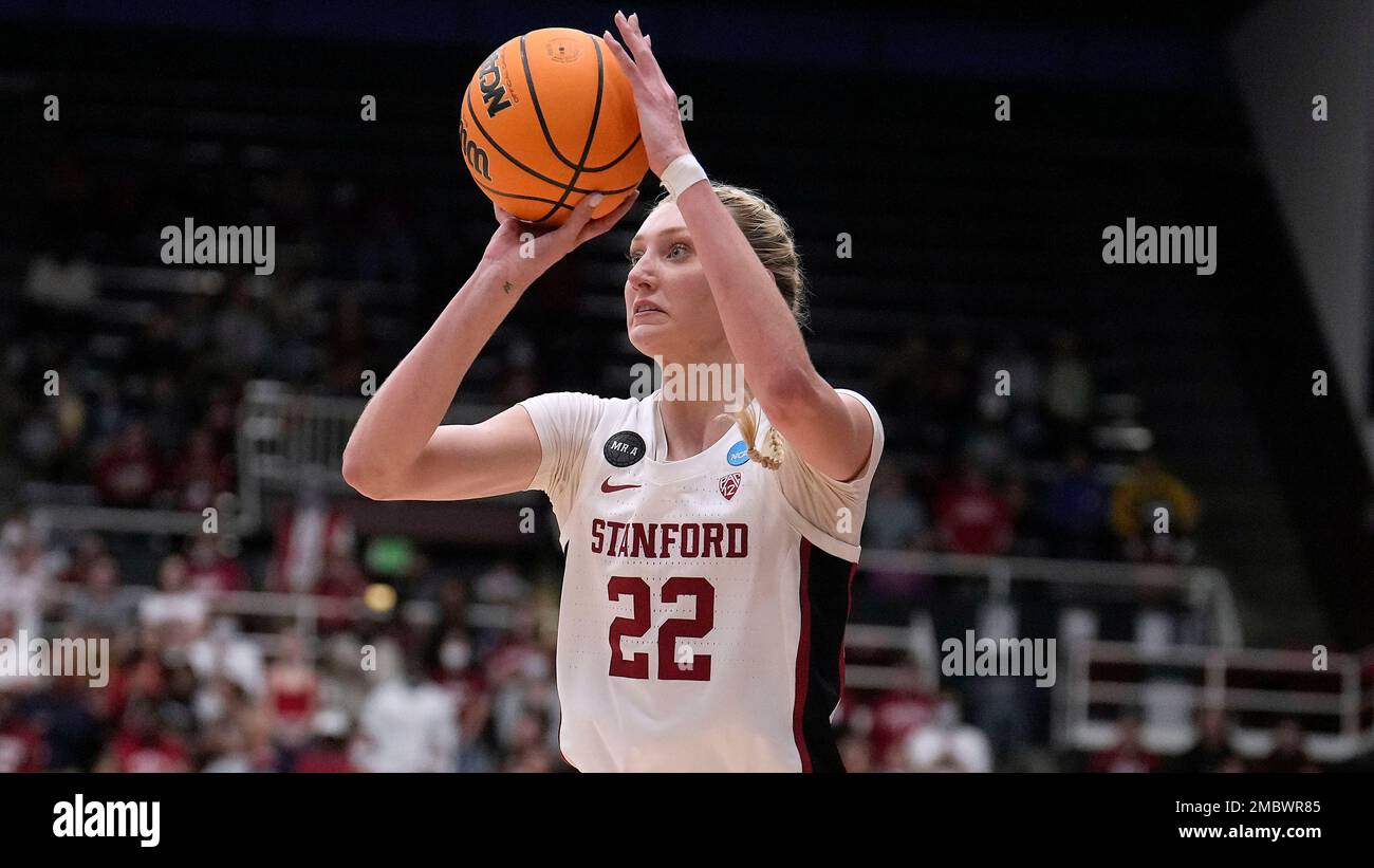 Stanford forward Cameron Brink (22) during the second-round game ...