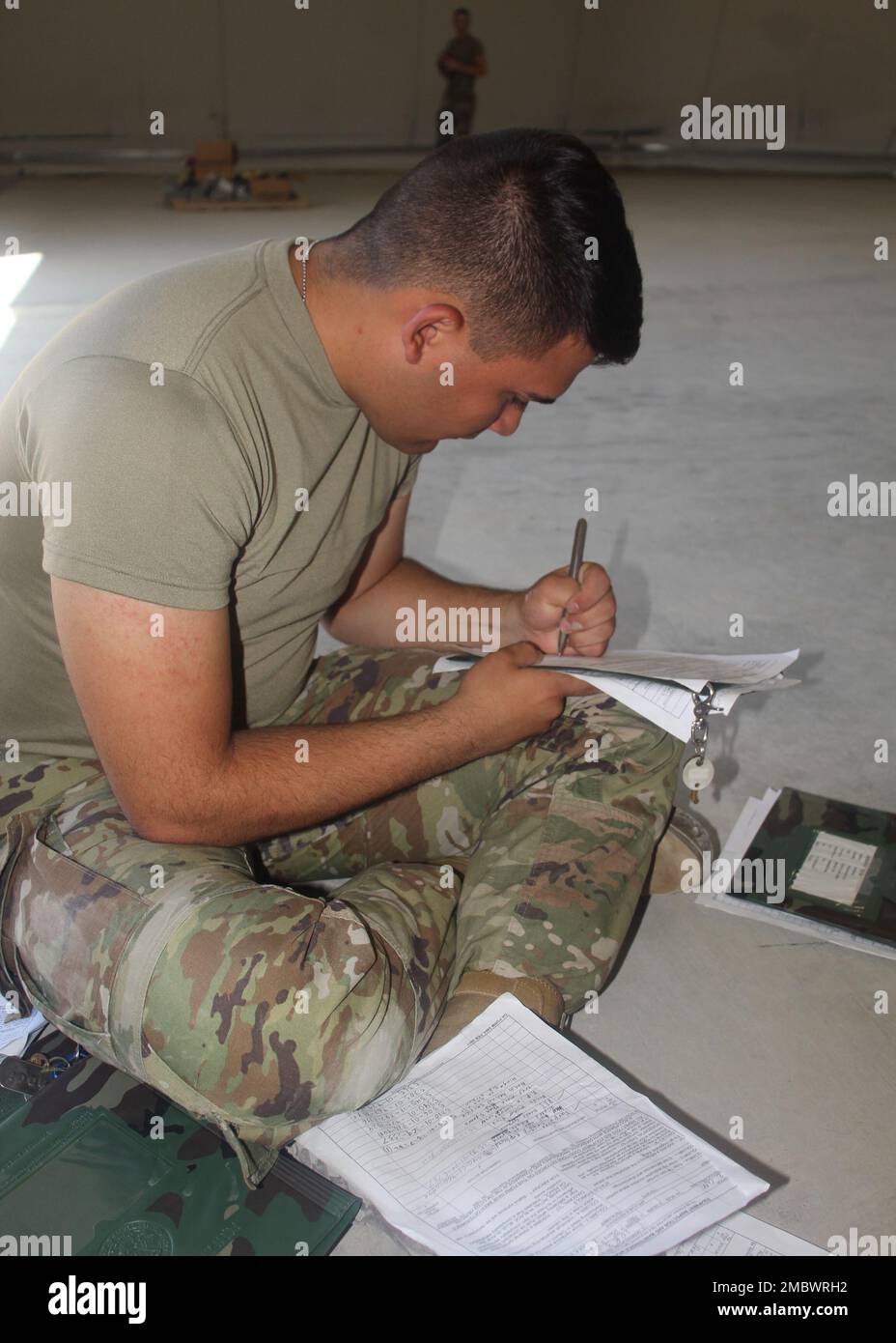 U.S. Soldiers with the 252nd Quartermaster Company demonstrate ...