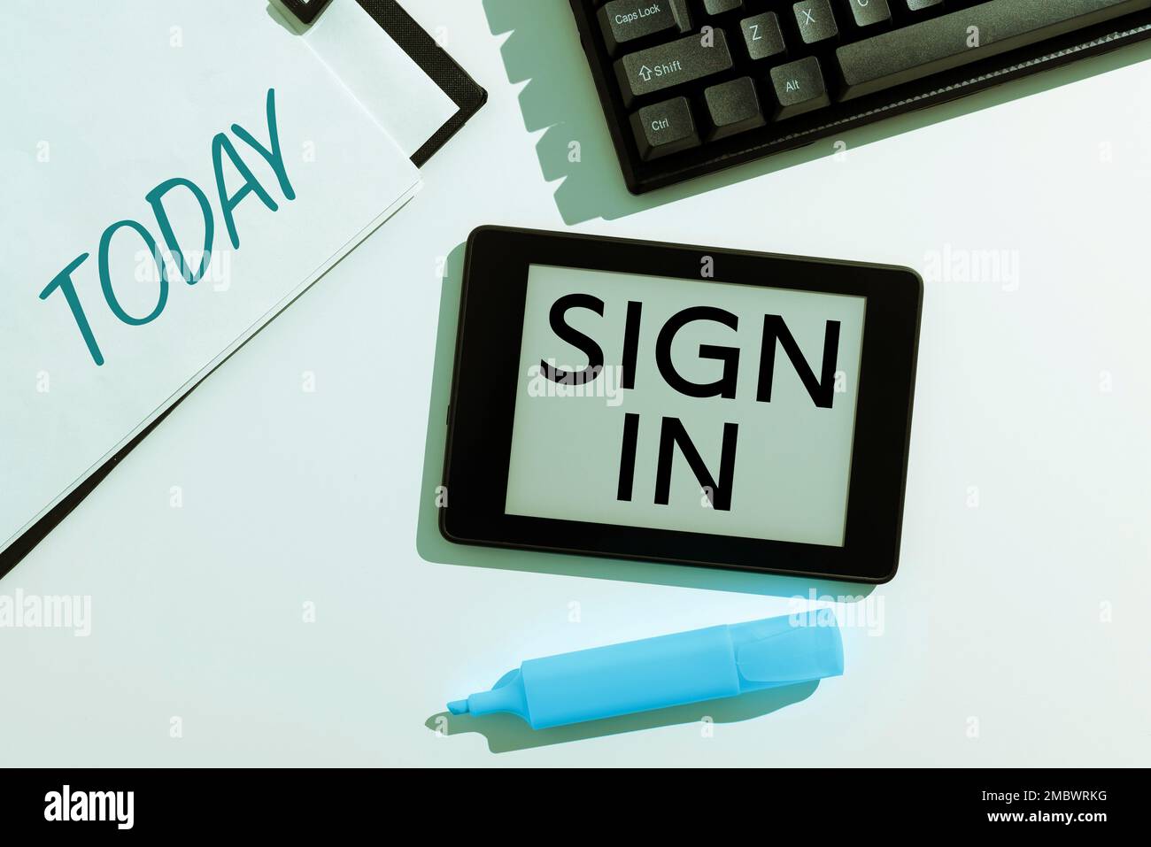 Conceptual display Sign In. Word for to write your name on a form when ...