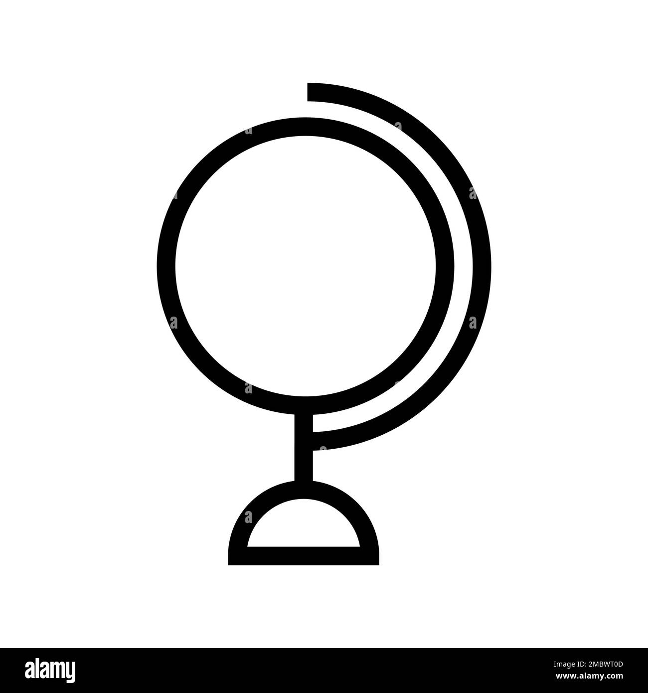 Globe line icon isolated on white background. Black flat thin icon on ...