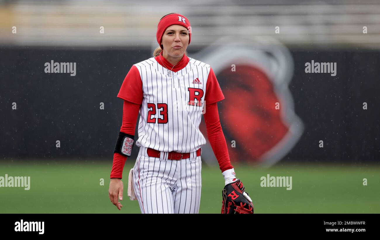 Rutgers shortstop Kyleigh Sand reacts against UMES during an NCAA ...