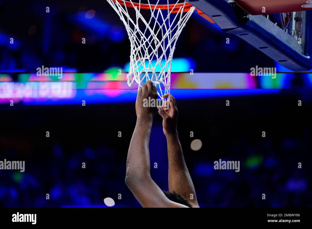 Philadelphia 76ers' Joel Embiid plays during an NBA basketball game ...