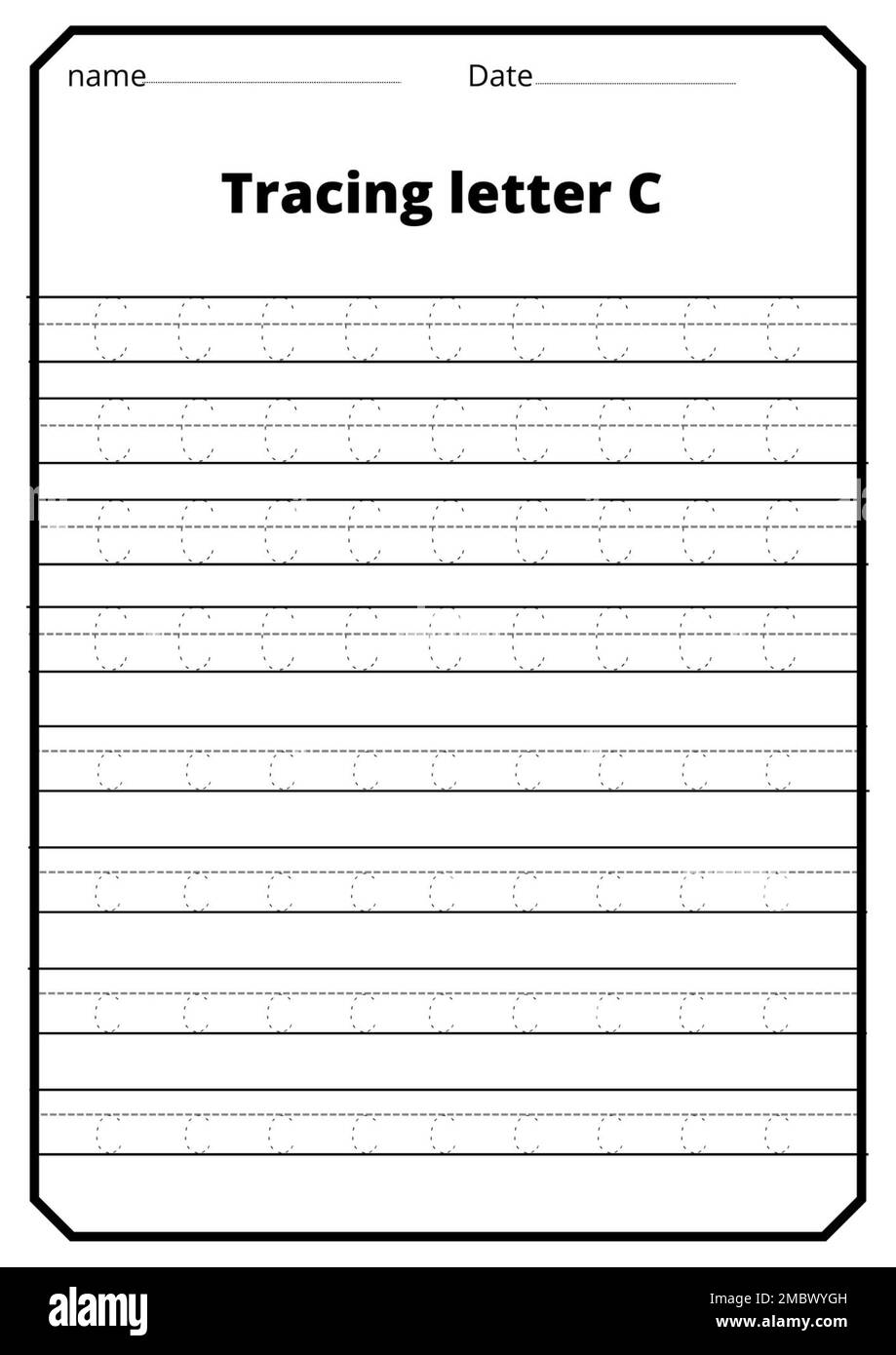 Tracing letter c Black and White Stock Photos & Images - Alamy